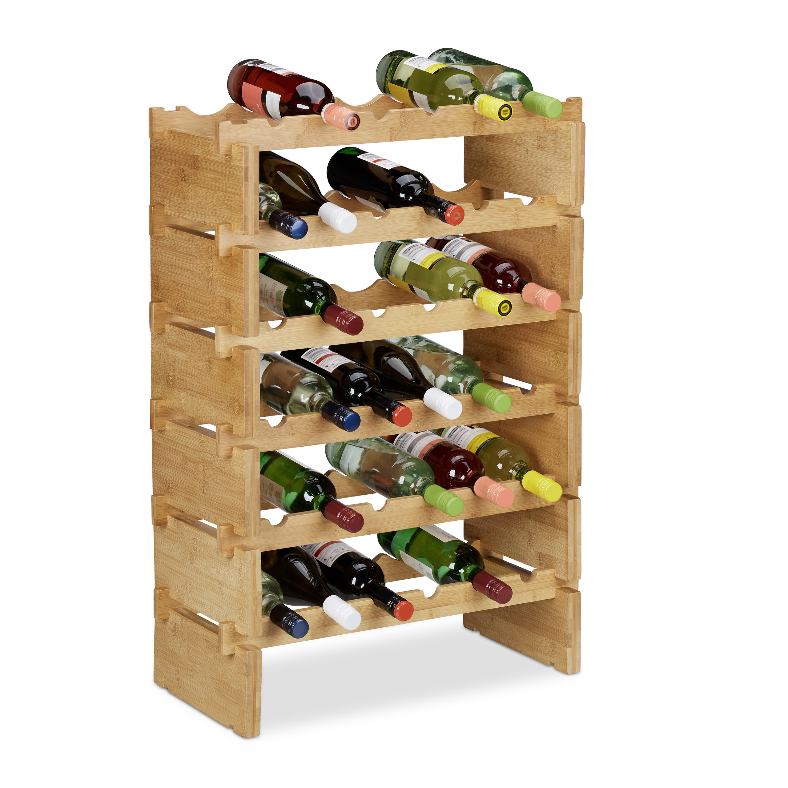 Stacking wine rack Freestanding Bottle Storage Extendable 6 Bottles ...