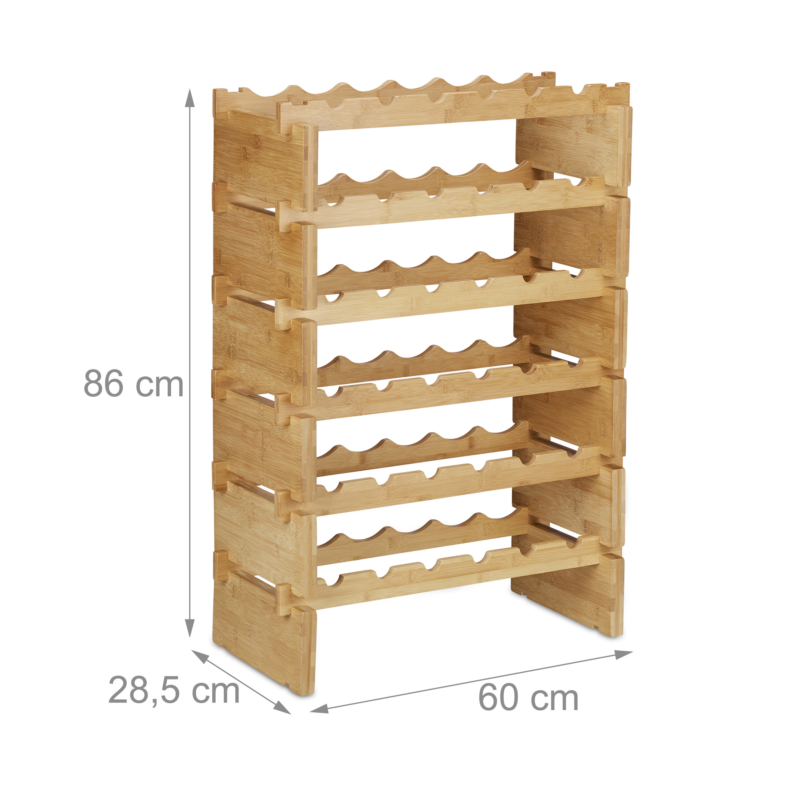 Stacking wine rack Freestanding Bottle Storage Extendable 6 Bottles ...
